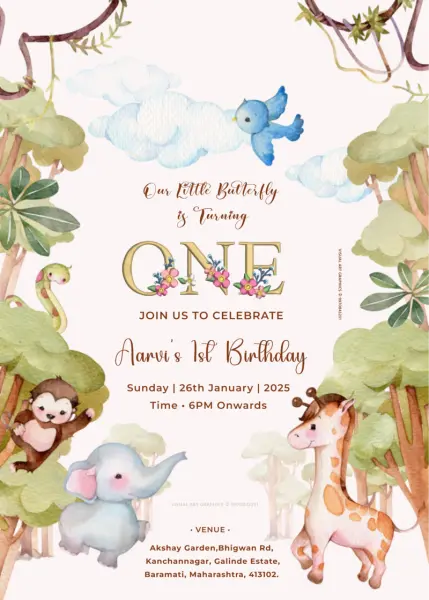 First Birthday Invitation Card Designs