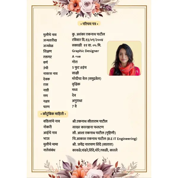 marathi simple marriage biodata free plp file 2026 - MarathiDesigns.com